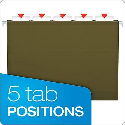 Pendaflex Box Bottom 5 Tab Hanging File Folders with 2" Expansion ...