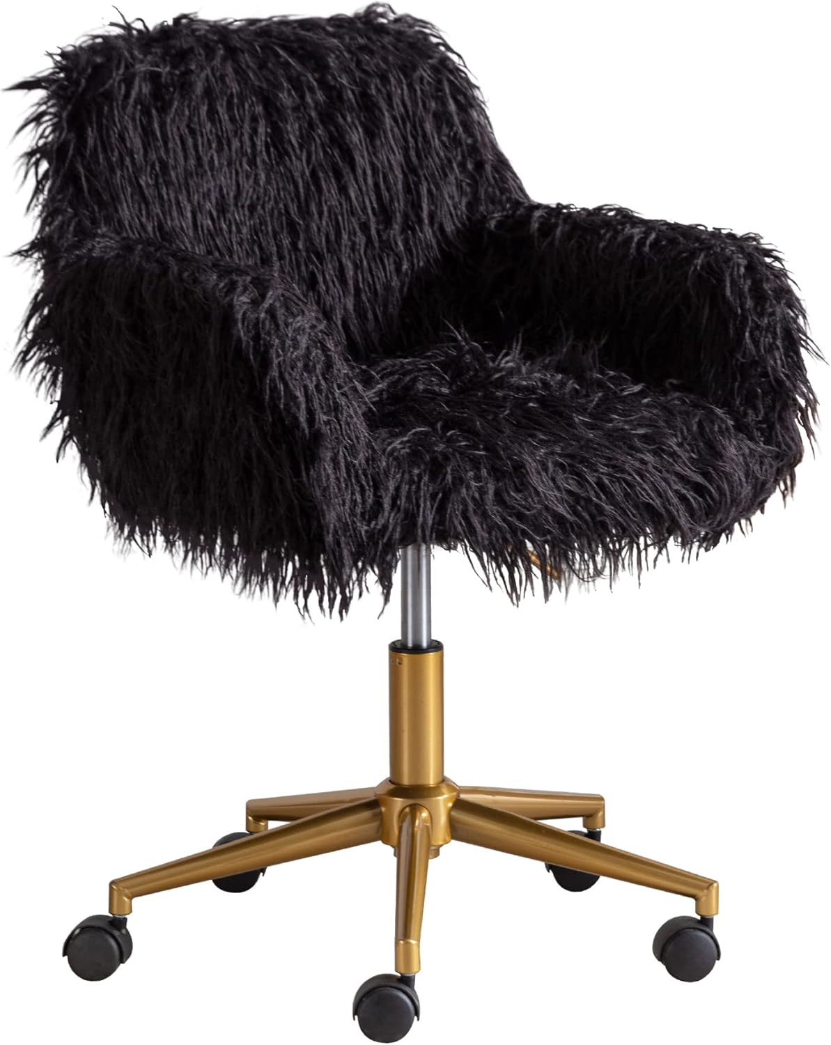 Trinkets Crazed Faux Fur Home Office Chair Modern Faux Fur Accent Chair ...