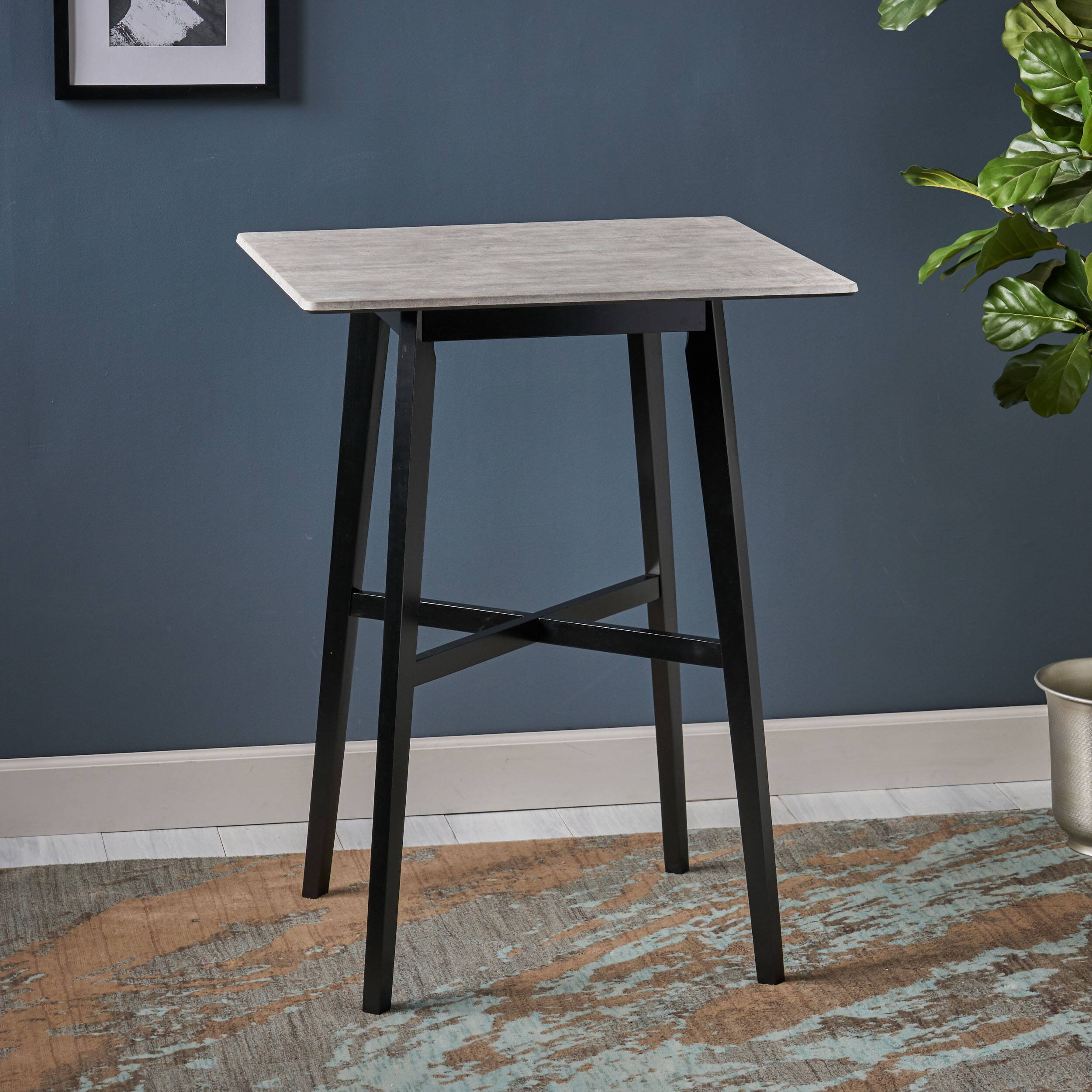 TinyHomie 42 Inch Modern Bar Height Dining Table Rubberwood Legs ...