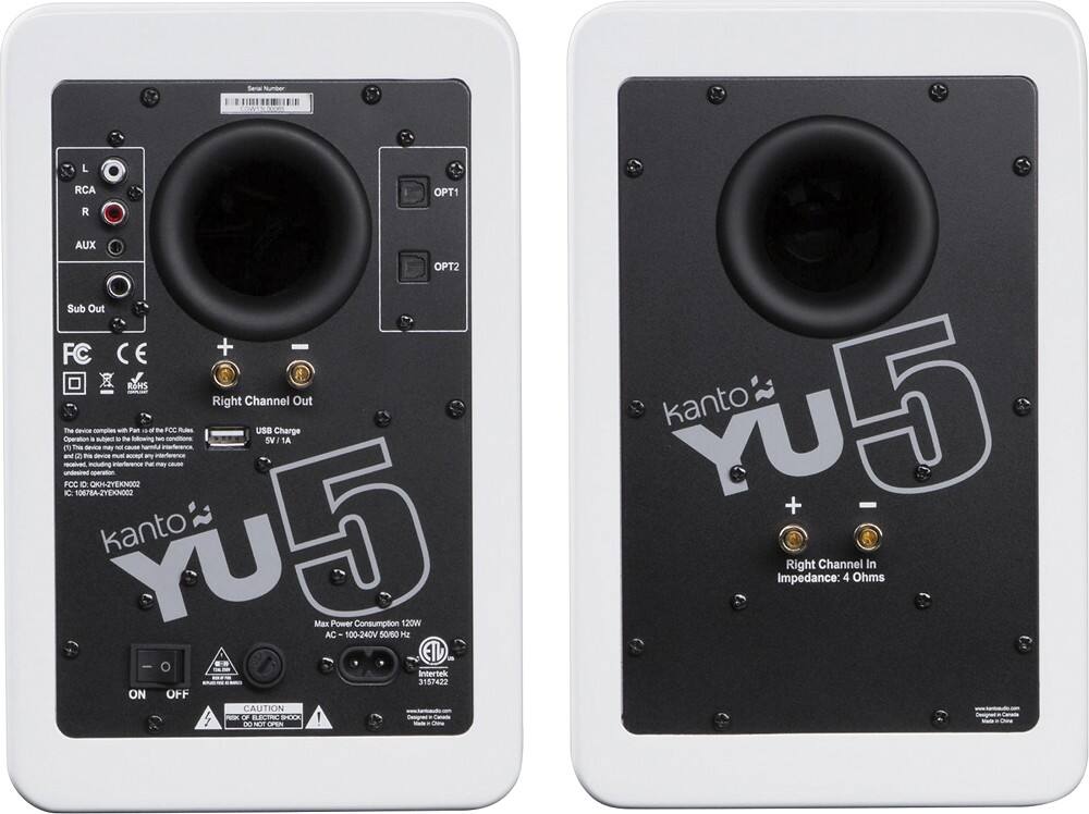 Best Buy: Kanto YU5 5.25" 80W 2-Way Bookshelf Speakers (Pair) Gloss ...