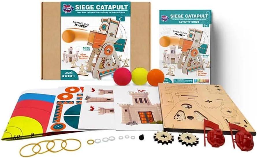 Amber Sporting Goods Wooden Siege Catapult Kit for Kids, STEM Learning Toy for Engineering, Safe ...