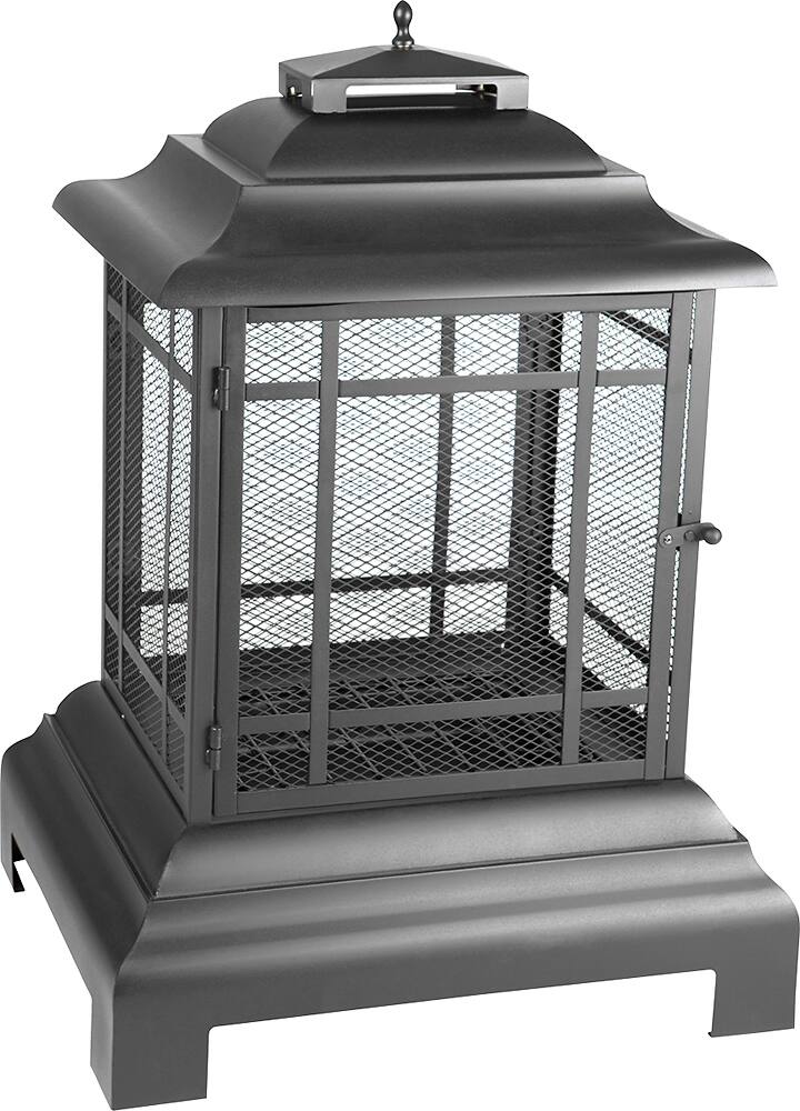 Best Buy: Fire Sense Rectangle Pagoda Patio Fireplace Black 2679
