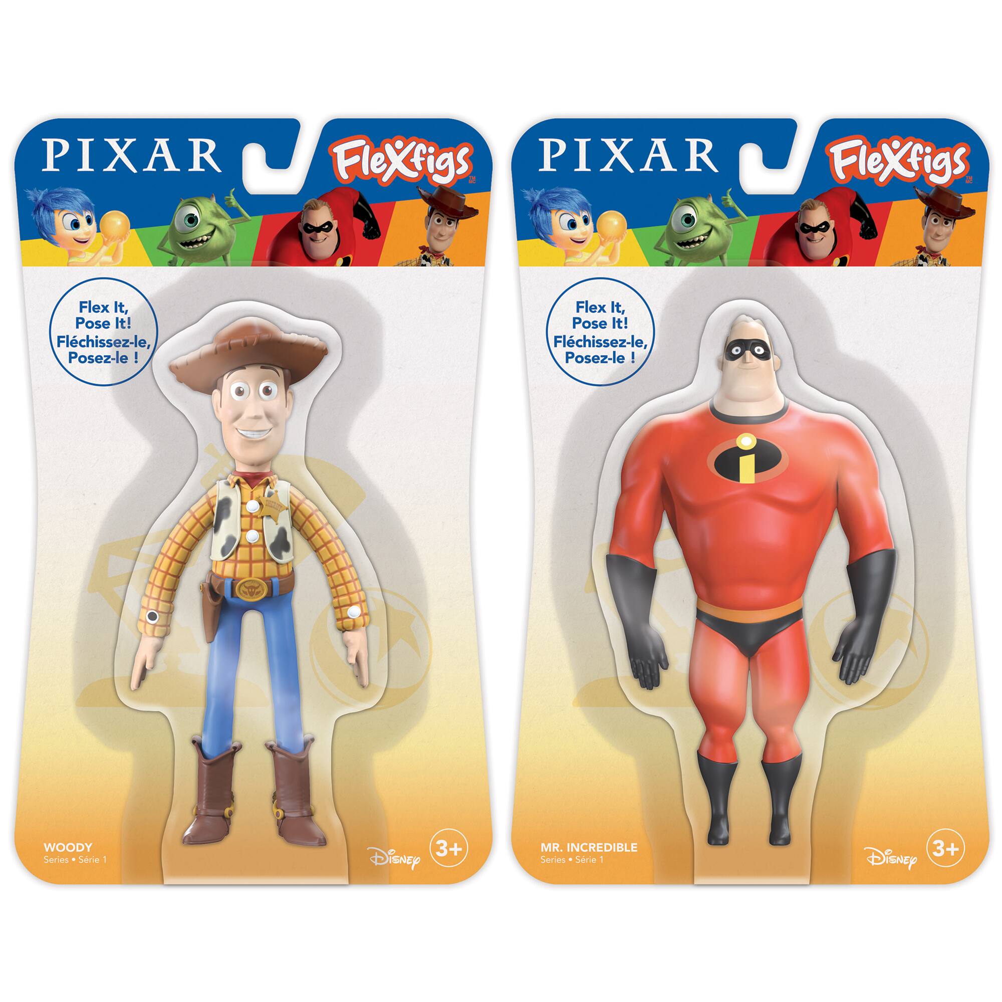 TCG Toys FleXfigs: Pixar Woody & Mr. Incredible- 2 Character Pack -Ages ...