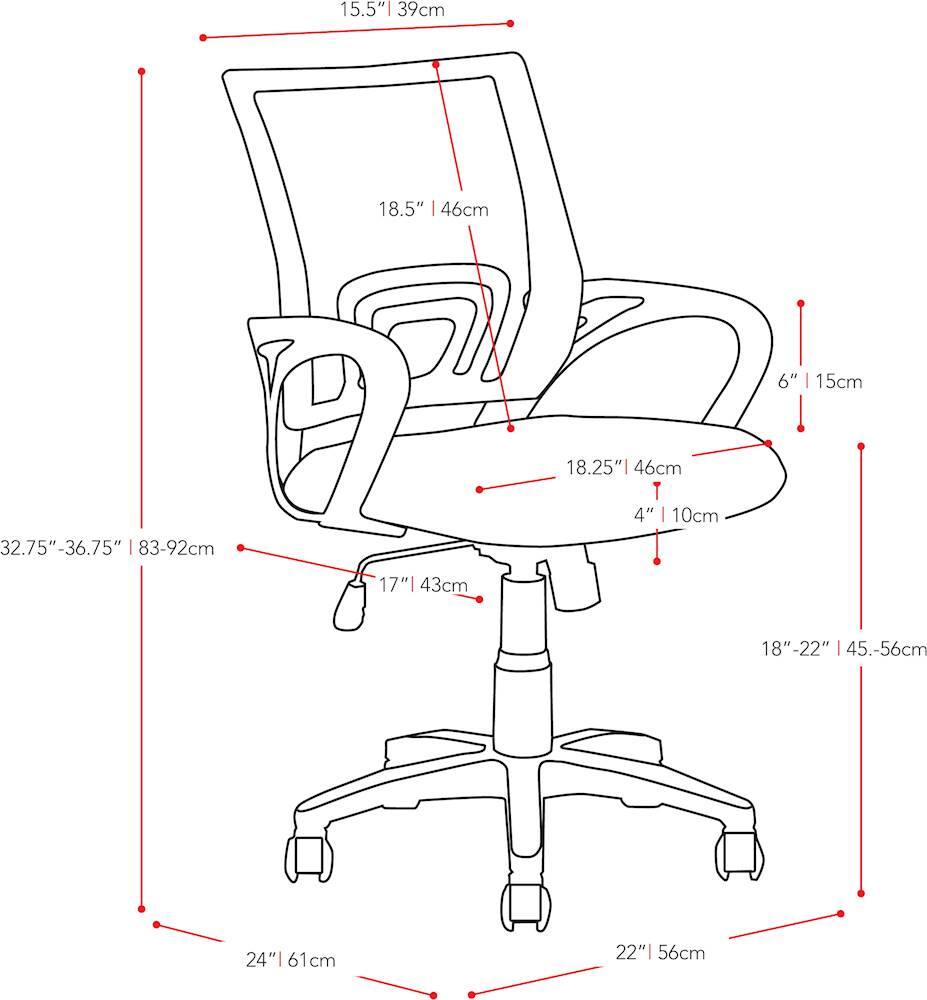 Best Buy: CorLiving Workspace 5-Pointed Star Mesh Linen Fabric Chair ...