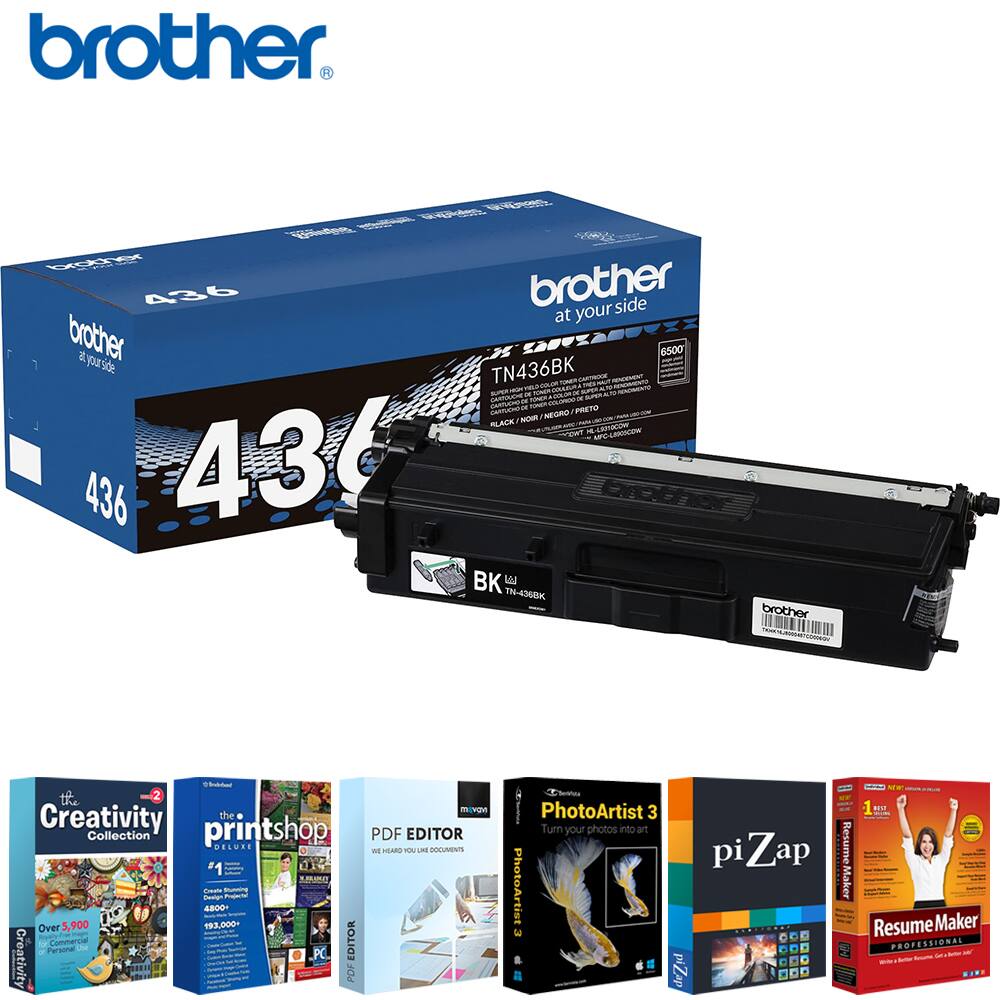 Brother TN436BK Super High yield Black Laser Toner Cartridge + Printer ...