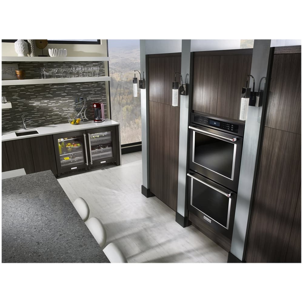 Best Buy: KitchenAid 46-Bottle Wine Cooler Black stainless steel KUWR304EBS