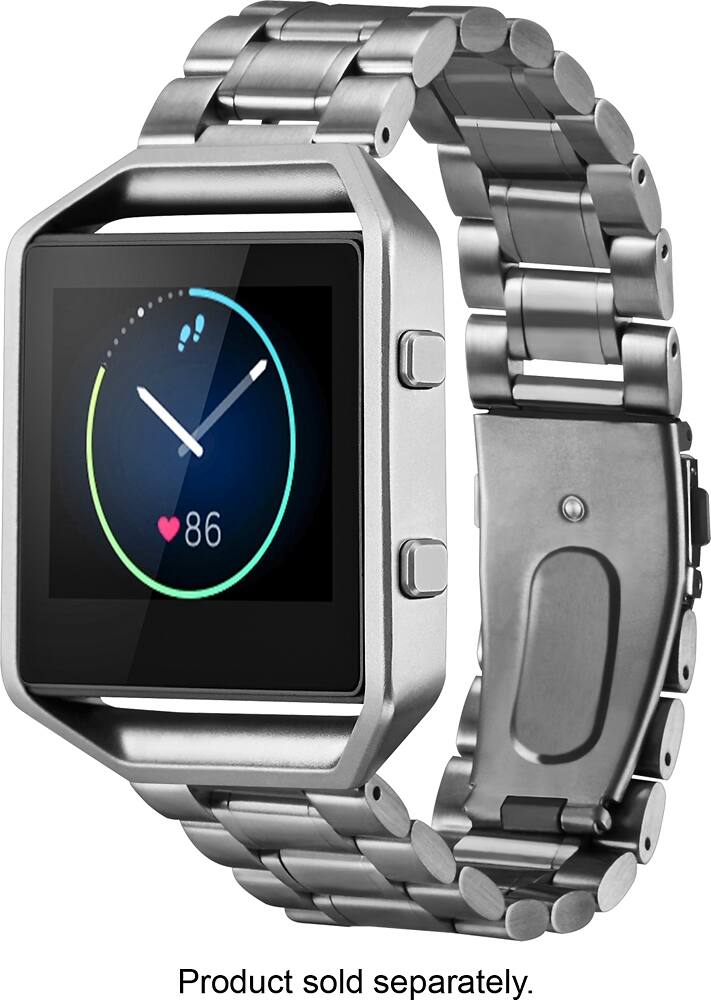 Best Buy: Platinum™ Stainless Steel Watch Strap for Fitbit Blaze Silver ...