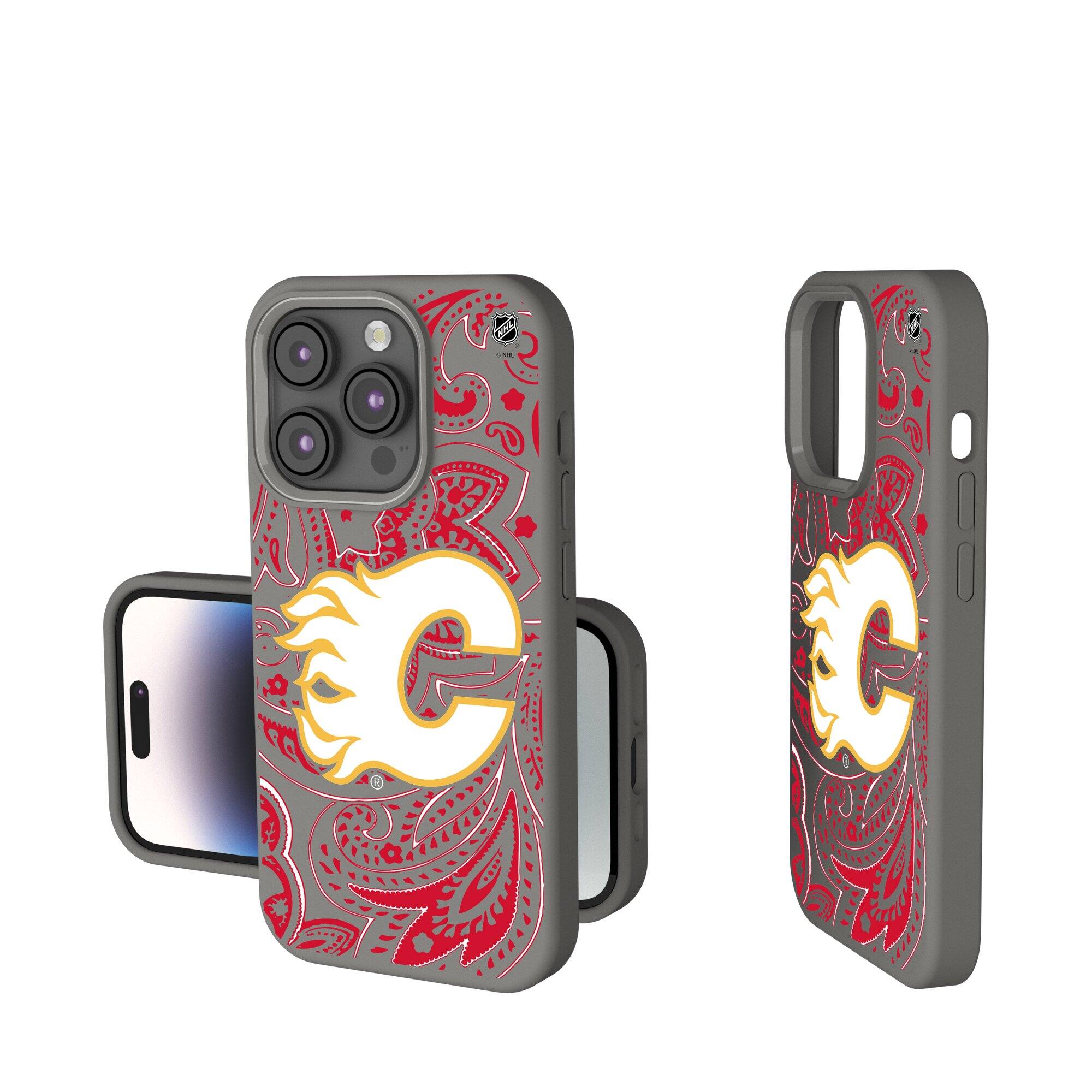 Keyscaper NHL Calgary Flames Paisley Soft Touch iPhone Case 15 Gray ...