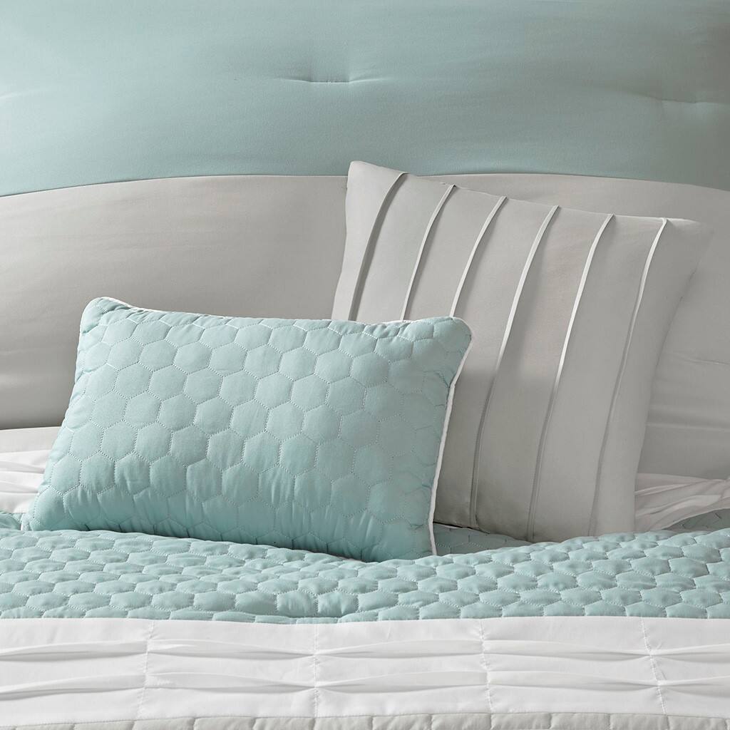 Gracie Mills Bryon 8 Piece Comforter Set Seafoam/Grey 3500-01SD5 - Best Buy