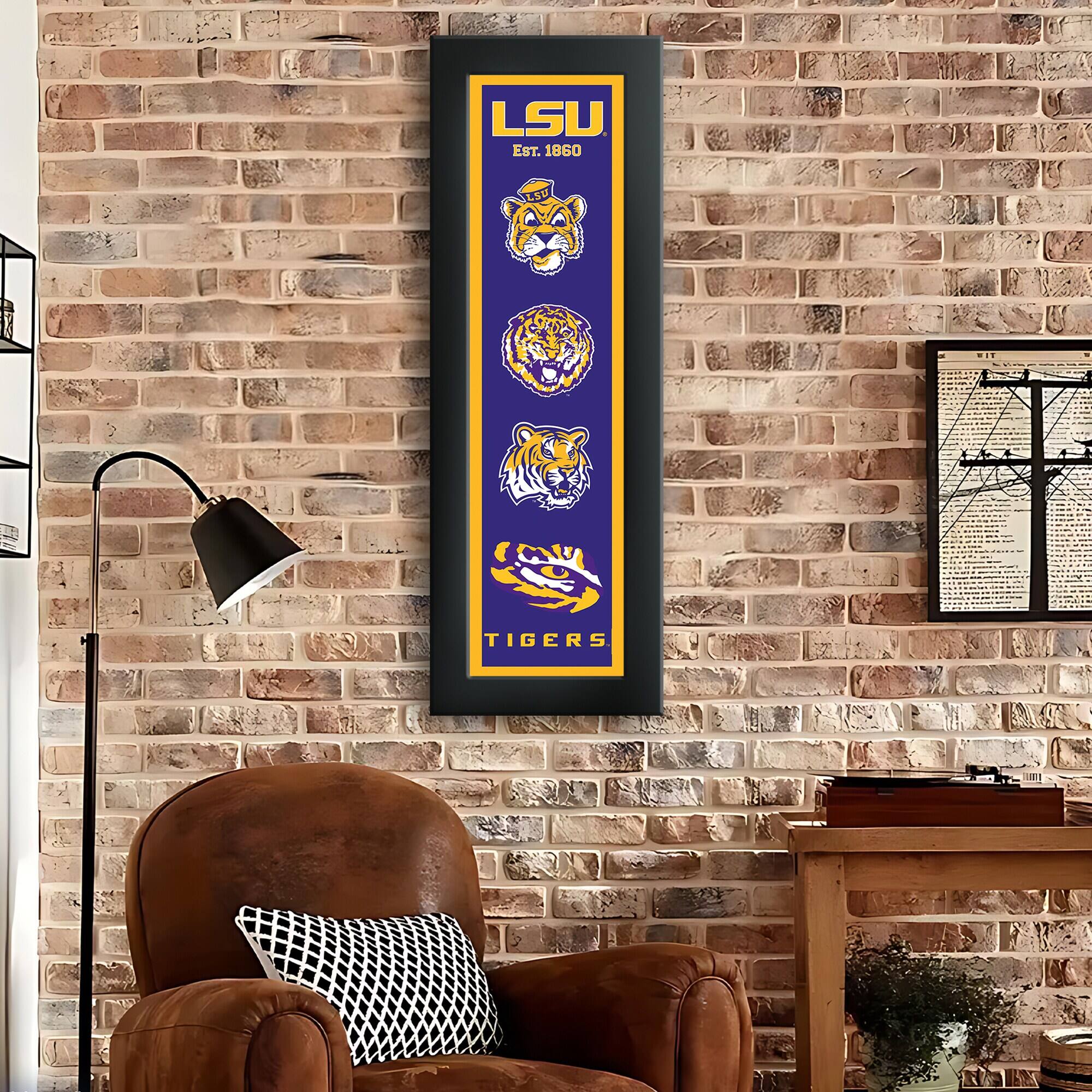 Sporticulture LSU Tigers Framed 8" x 26" Logo Heritage Art Print ...