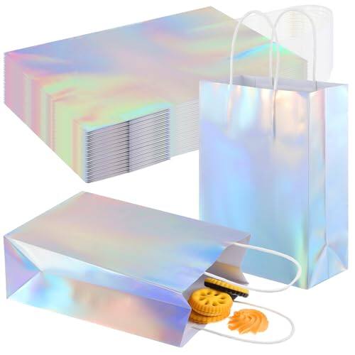 DORLUKFU 30 Pcs Iridescent Gift Bags Party Favor Bag with Handle 6.3 x ...