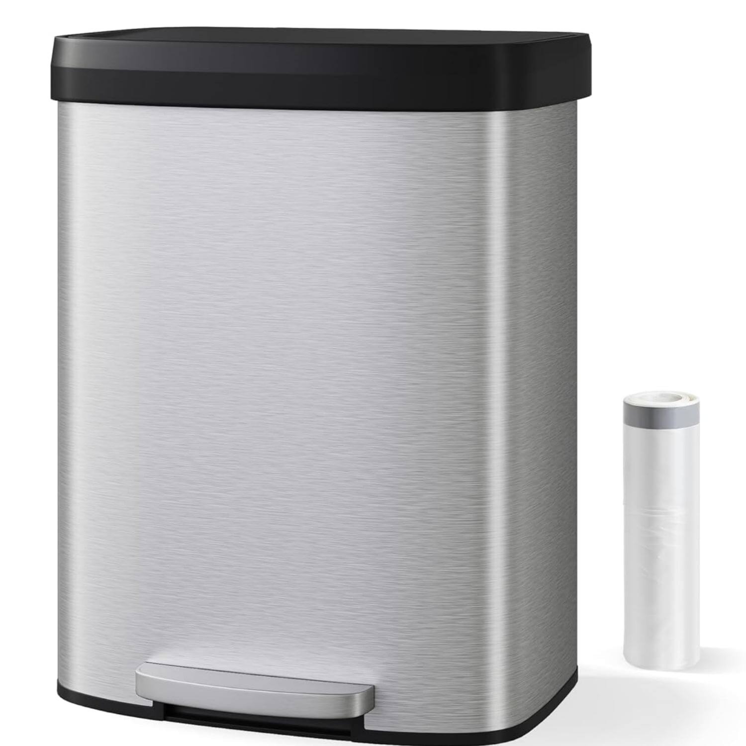 Homhougo 60L Kitchen Garbage Can with Liner Rim and Soft Close Plastic ...