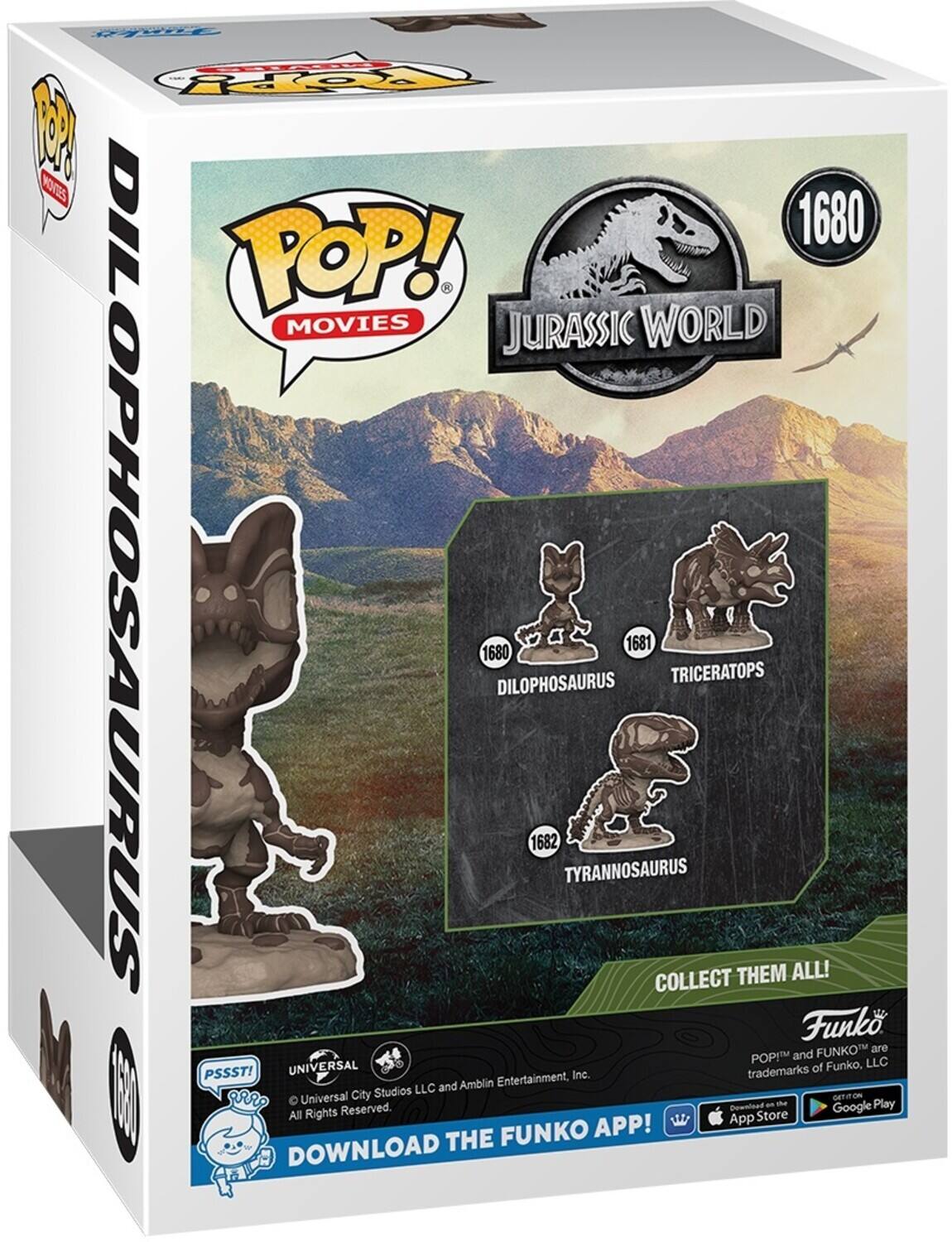 Funko POP! Movies: Jurassic World Fossilized Dilophosaurus Multicolor ...