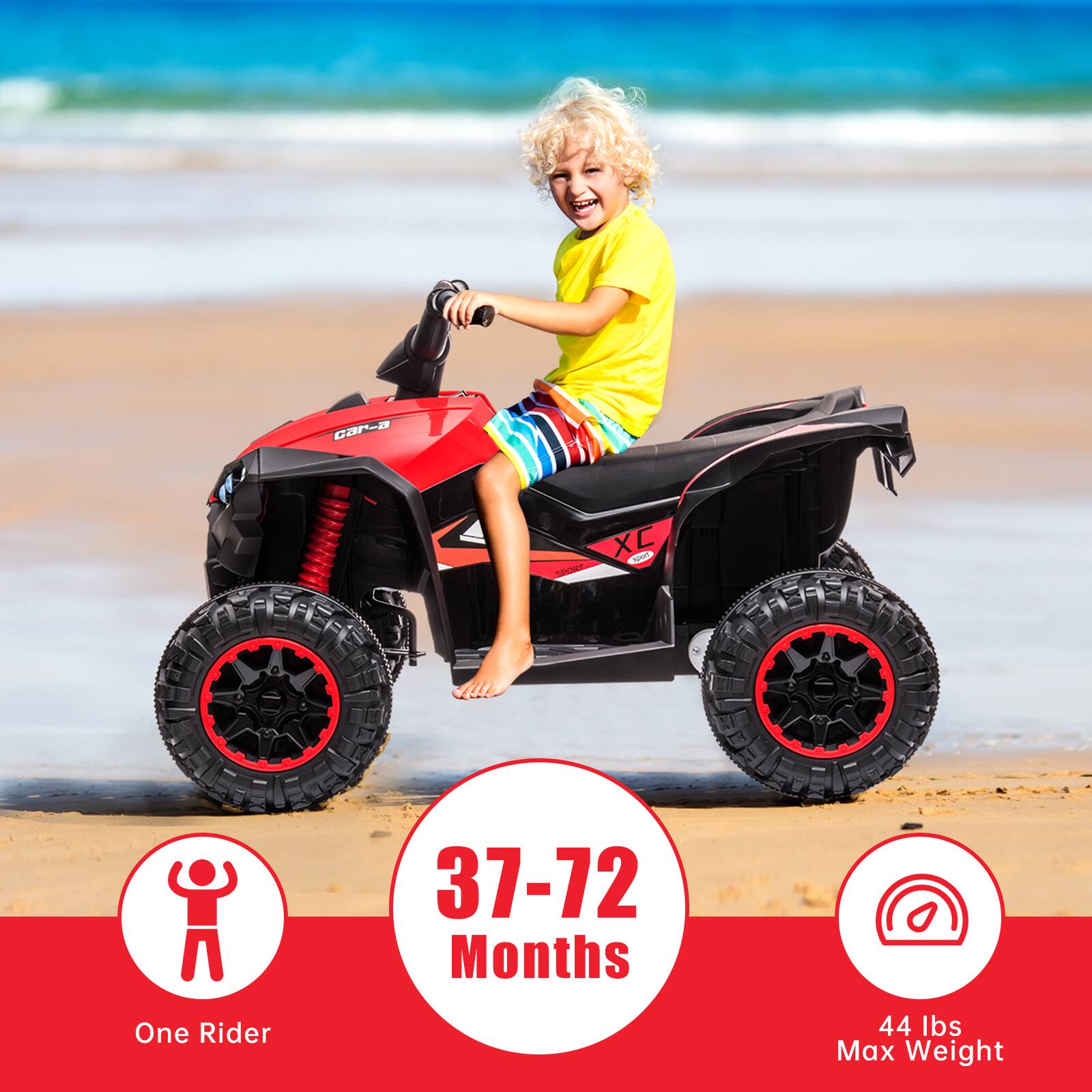 Jojoka 12V Kids Ride On 4 Wheeler, Battery Powered Quad, Bluetooth ...