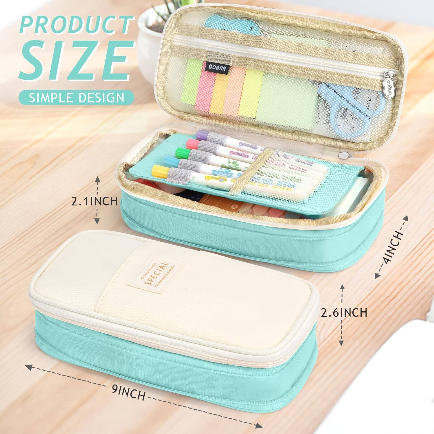 Dapper Styles Big Capacity Pencil Pen Case Bag With Zipper Office College School Storage Pouch ...