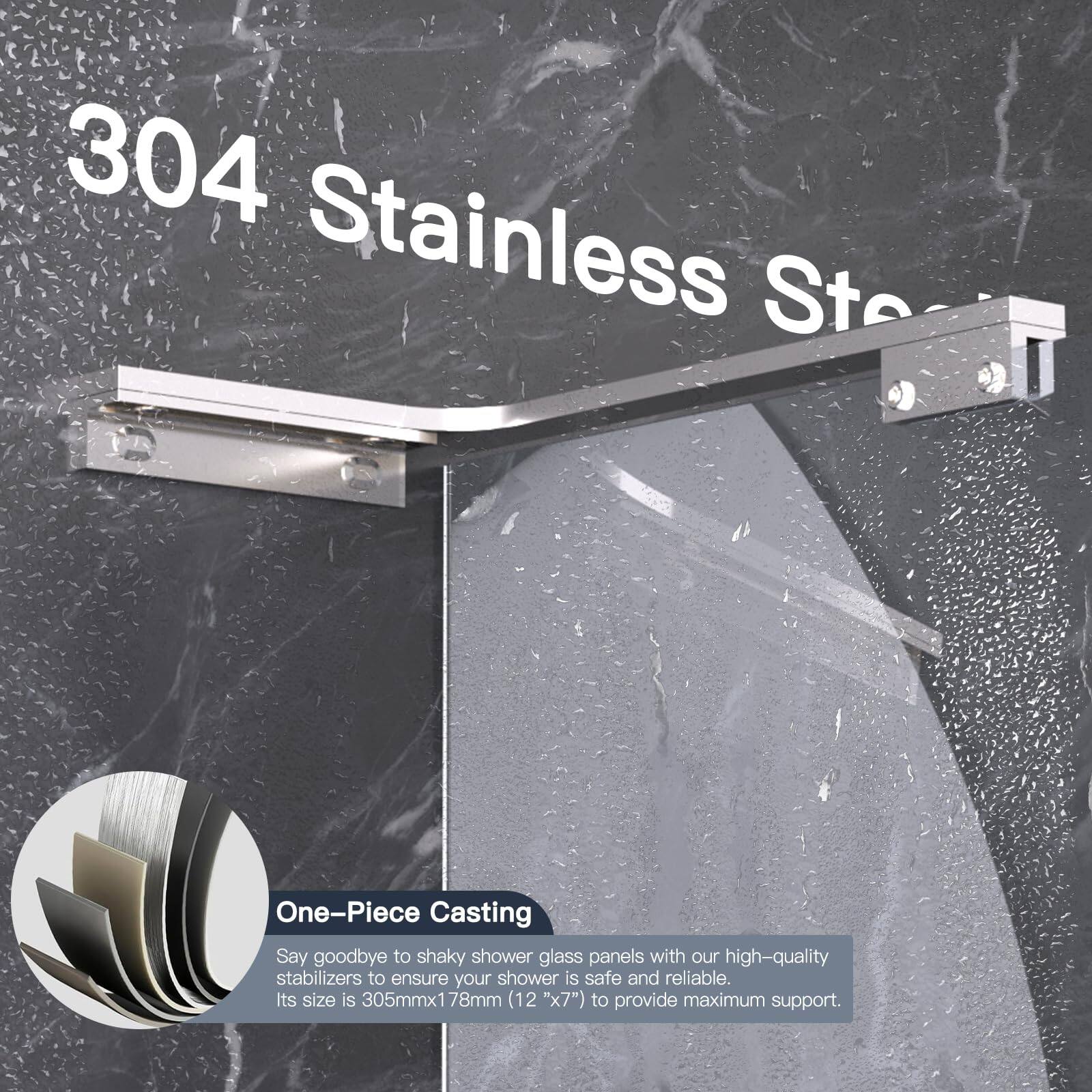 Paradigms Interiors Shower Glass Support Bar Both Sides Available ...