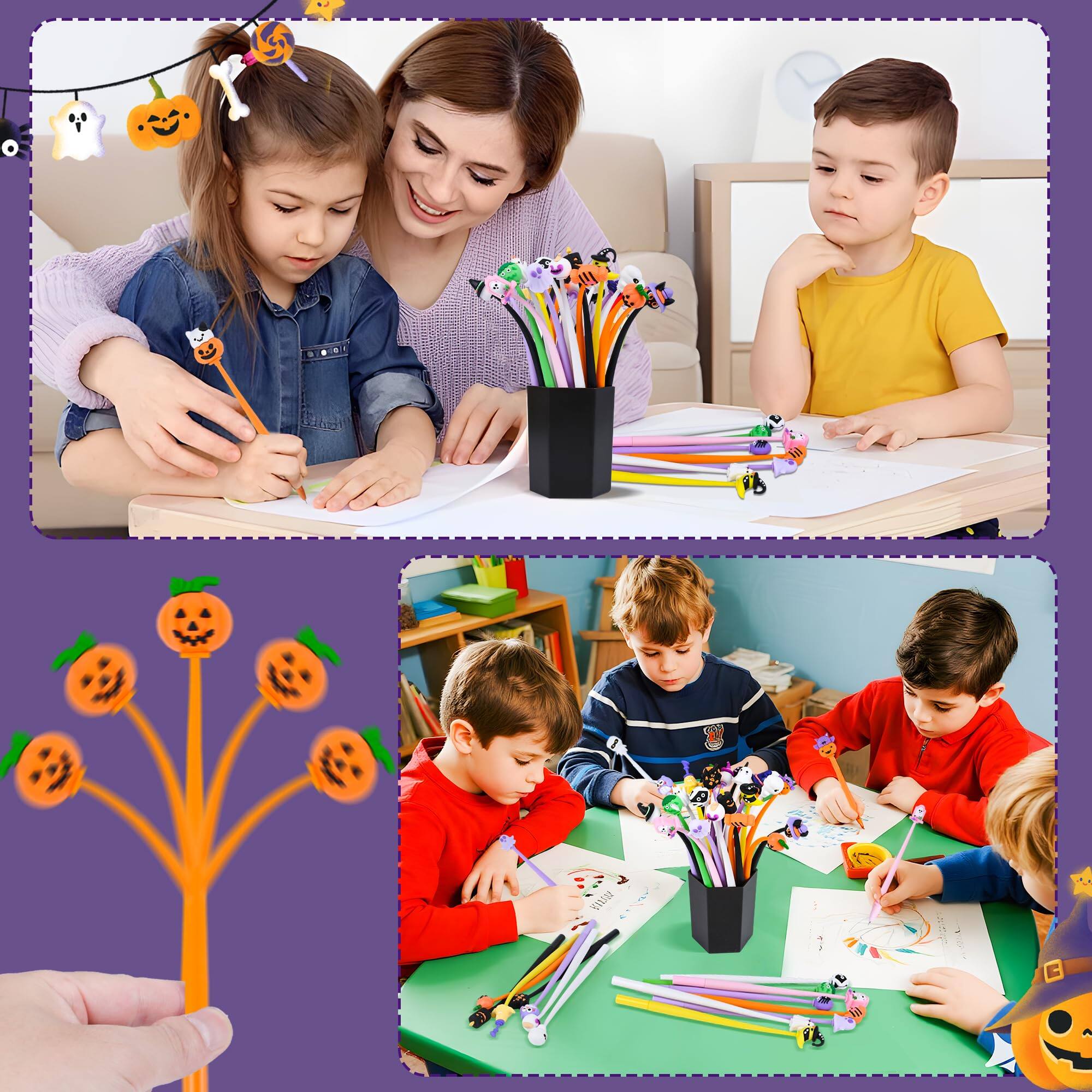 Paradigms Interiors 50 Bobblehead Pens Pumpkin Heads Ghost Bat Shape ...