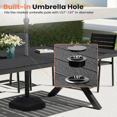 Crestlive Products X Leg Large Patio Plastic Wood Top Aluminum Frame ...
