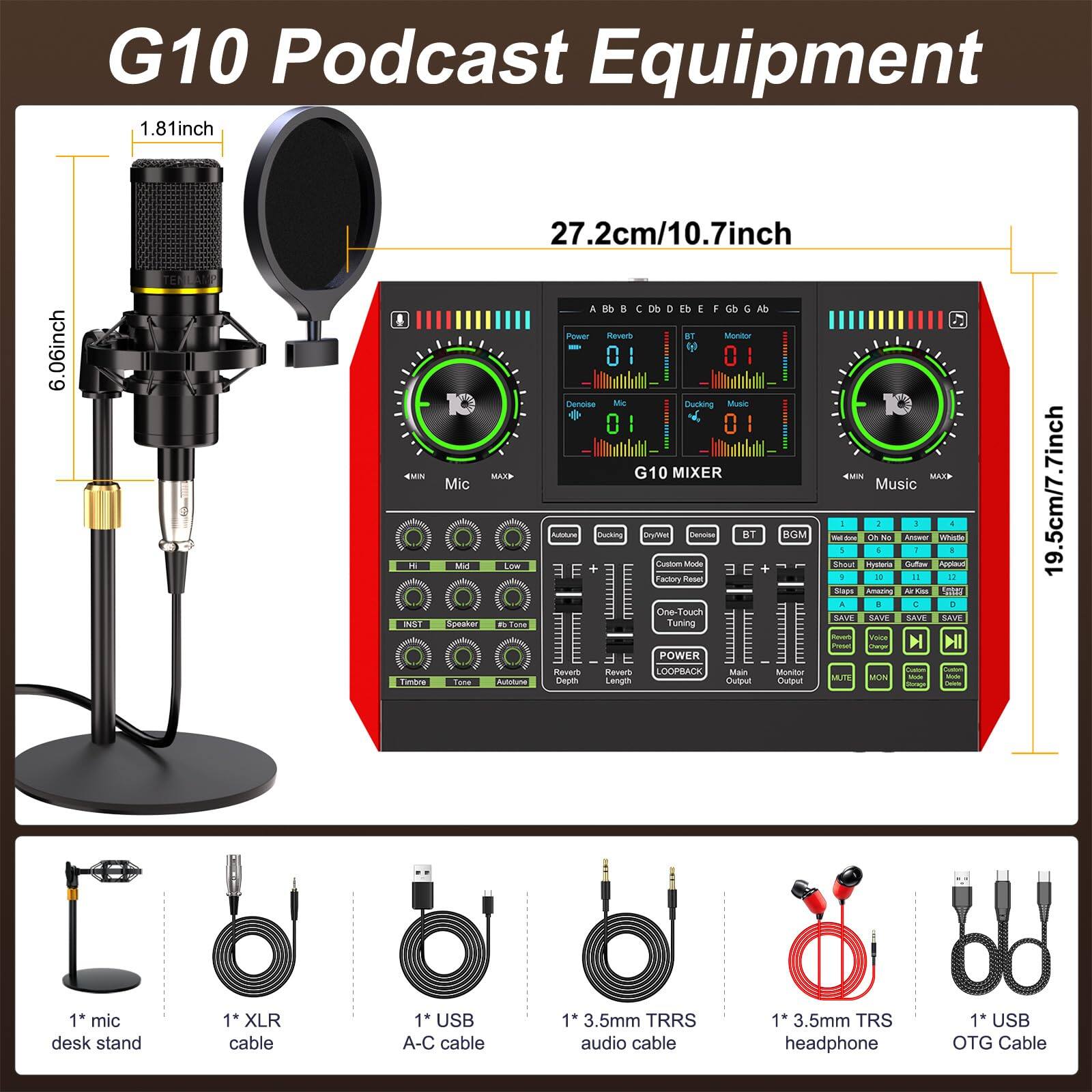 Dazzling Pops Podcast Microphone Bundle With Live Sound Card Audio ...