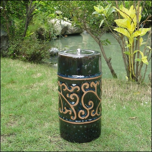 Best Buy: Smart Garden Etruscan Ceramic Fire Pot Blue Midnight 215040-09BM