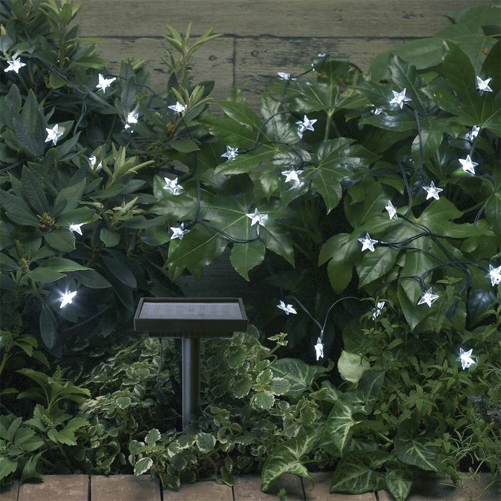 Customer Reviews: Smart Solar White Stars Decor String Lights White ...