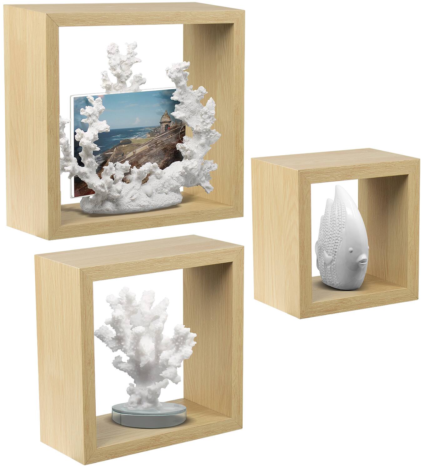 Sorbus Floating Box Shelves, Square Cube Wall Decor Hanging Shelves ...