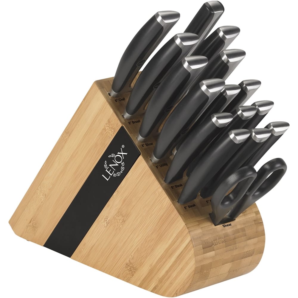 Best Buy: Lenox Forged Series 18-Piece Knife Set Beige/Black/Silver 2630