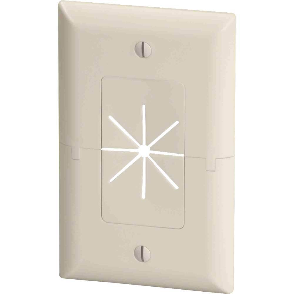 DataComm Electronics Split Plate with Flexible Opening Lite Almond 45 ...