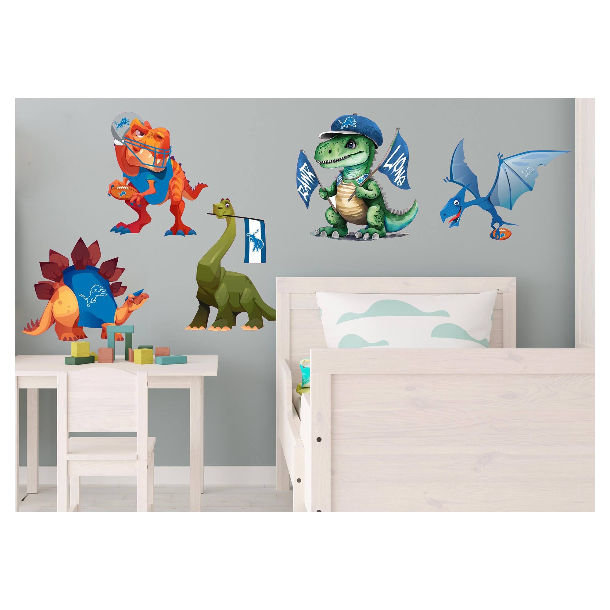 Fan Creations Detroit Lions Dinosaurs Wall Decal Set Multicolor ...
