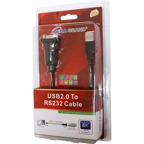 Best Buy: Tera Grand 6' USB-to-RS-232 (DB9) Serial Adapter Cable Black ...