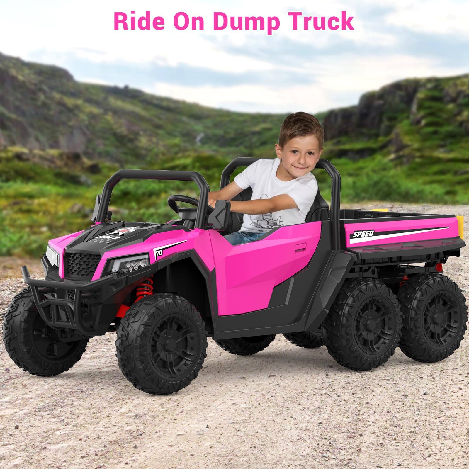 Acekool 24V 4WD 6 Wheel Electric Ride On Dump Truck with Remote Control ...