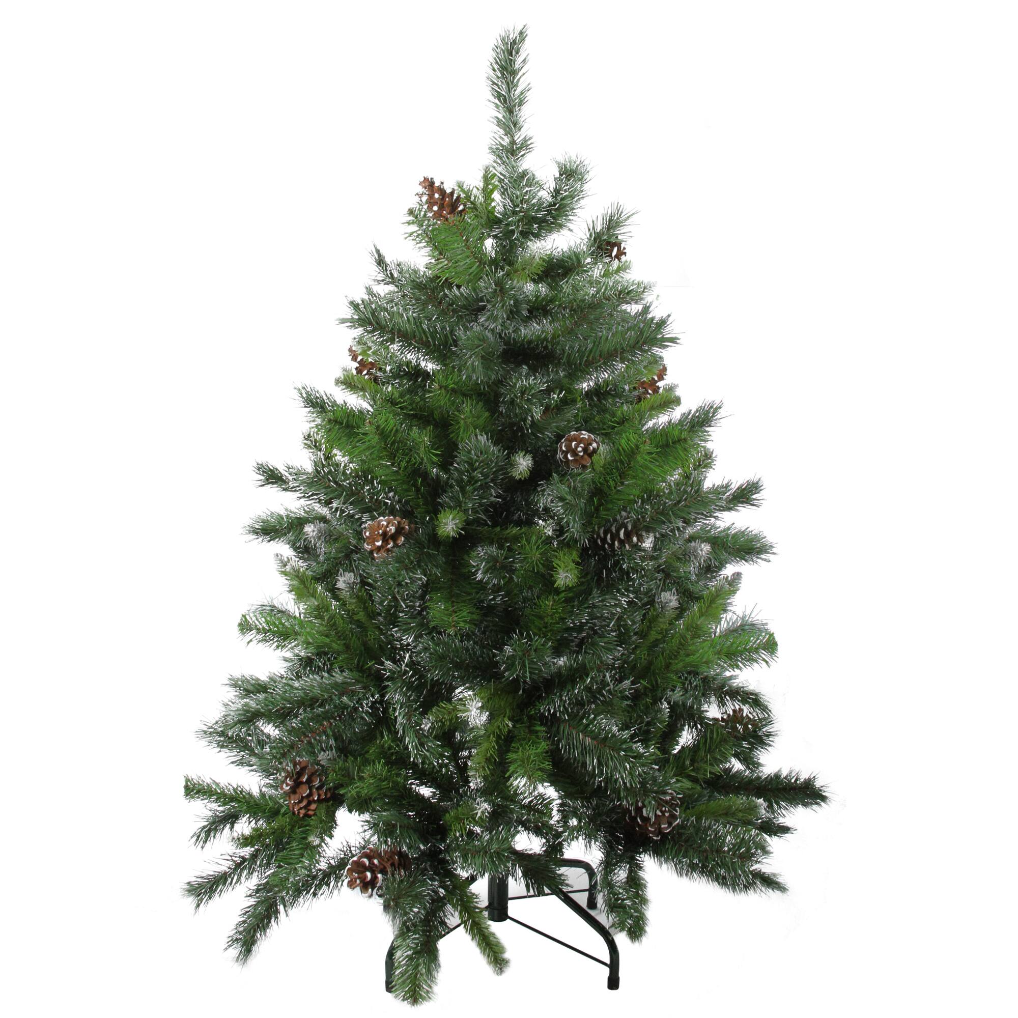 Northlight Full Snowy Delta Pine with Pine Cones Artificial Christmas ...