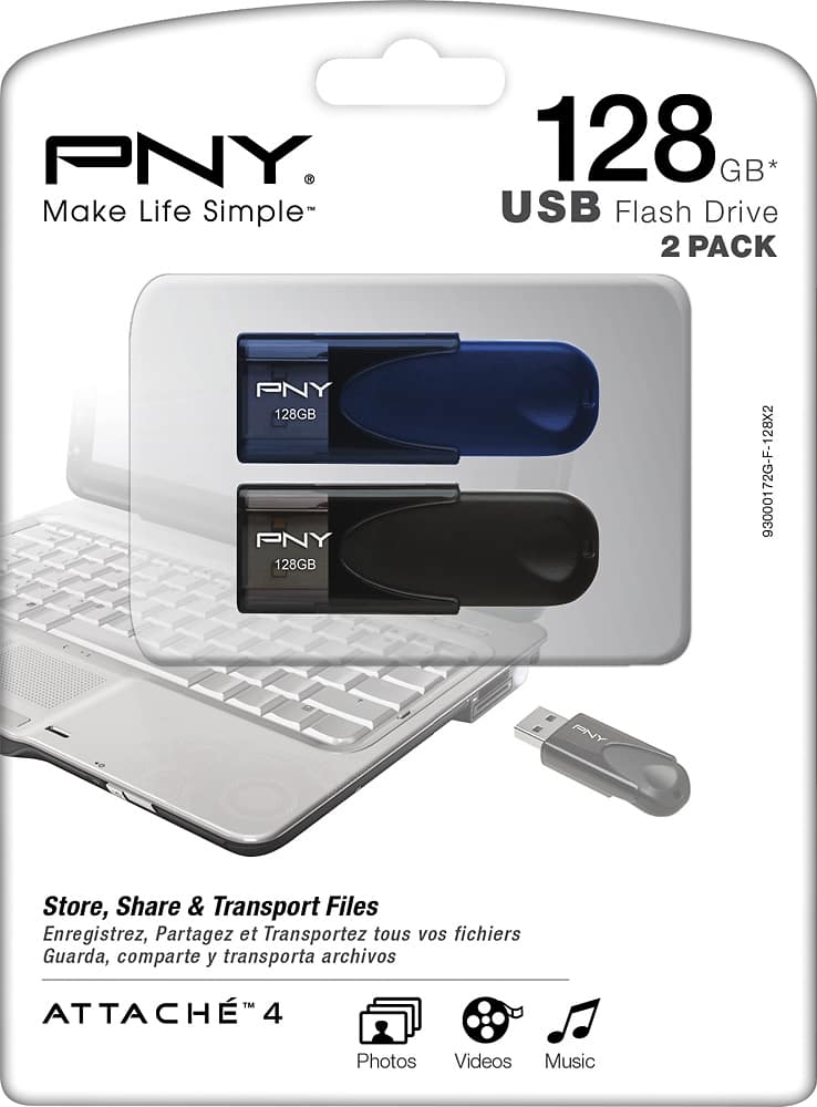 Customer Reviews: PNY Attaché 128GB USB 2.0 Flash Drives (2-Pack) Black ...