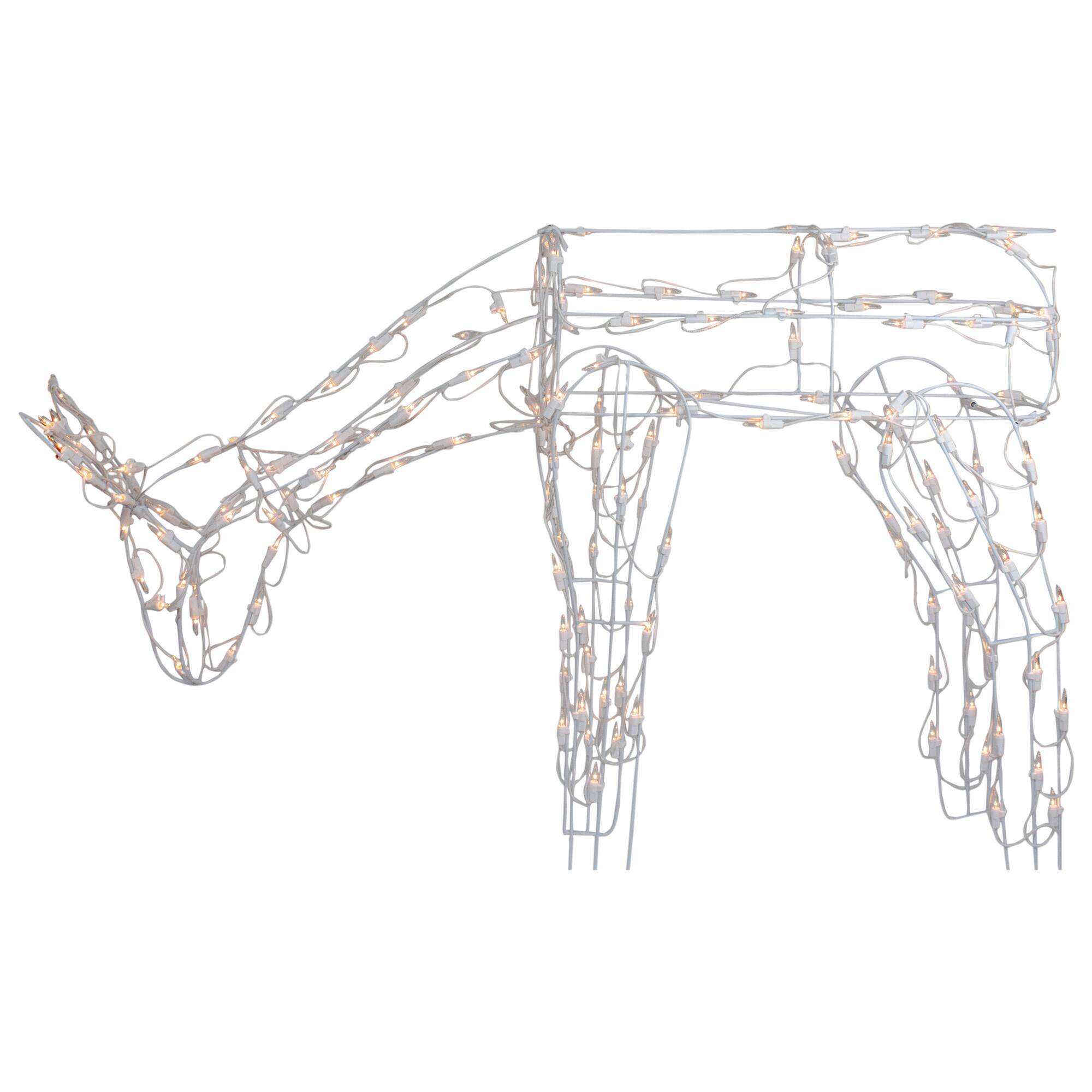 Northlight Lighted Feeding Reindeer Outdoor Christmas Decoration 42" Clear Lights White 34305167 ...