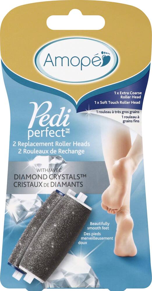 Amope Pedi Perfect™ Extra Coarse & Soft Touch Roller Heads with Diamond ...