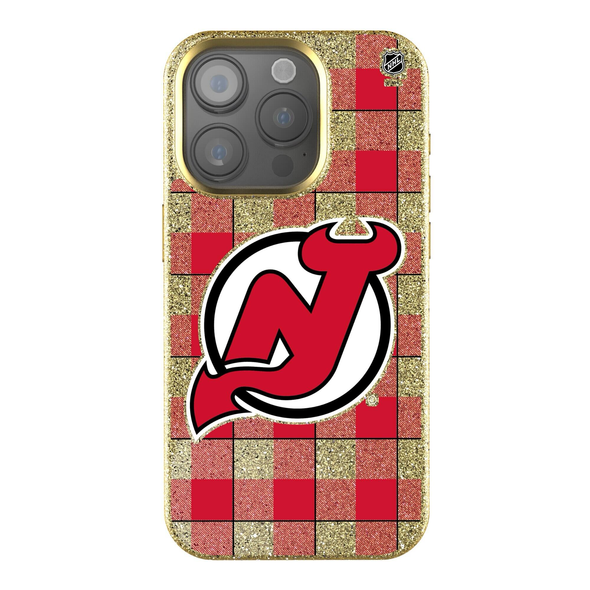 Keyscaper NHL New Jersey Devils Plaid Bling iPhone Case 16 Gold ...