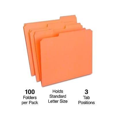 Staples Reinforced File Folder, 1/3 Cut Tab, Letter Size, 100/Box ...