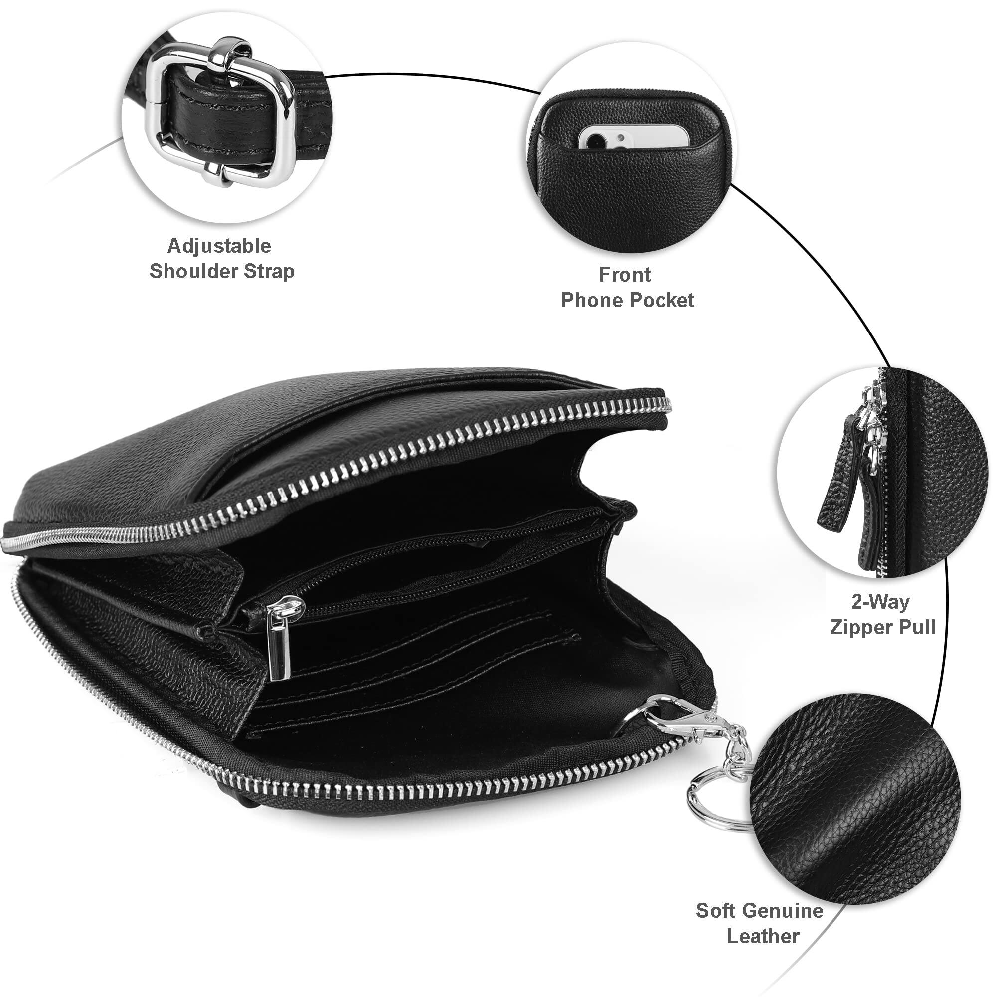 Live At Space Genuine Leather Crossbody Cell Phone Purse For Women ...