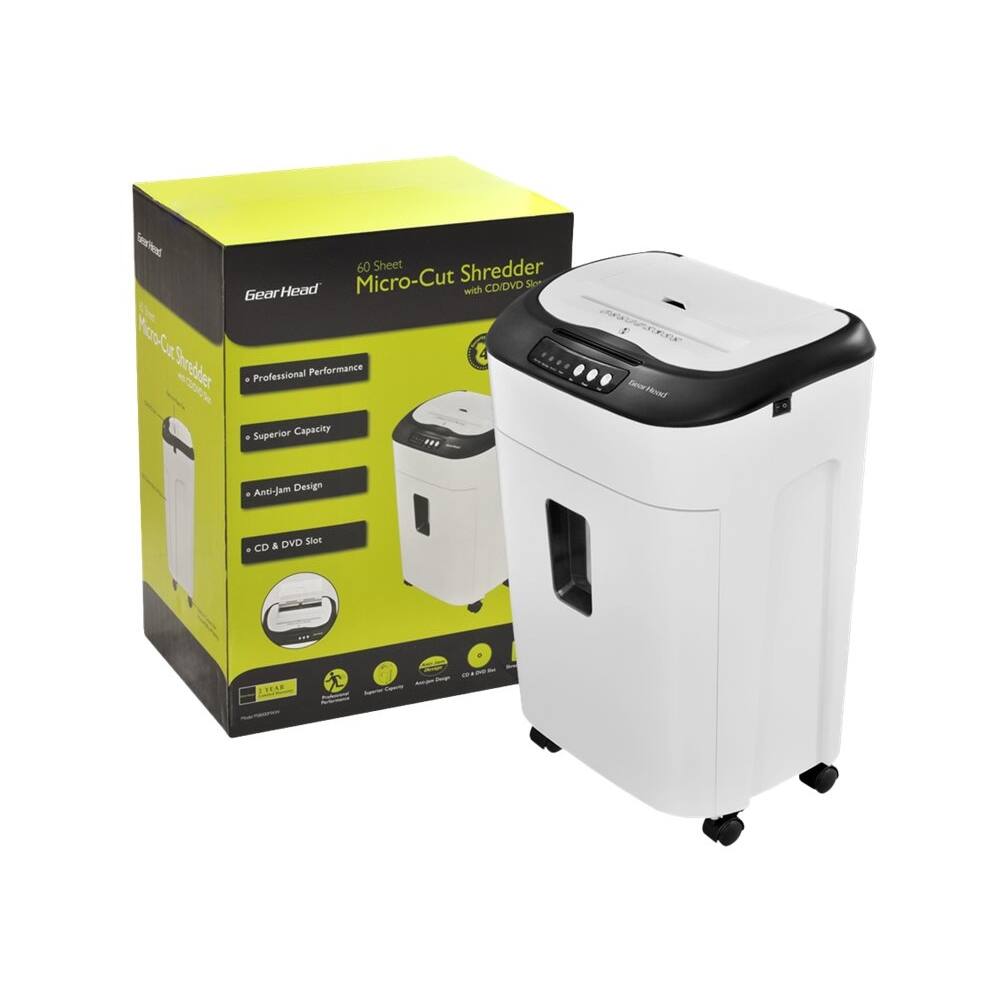Best Buy: Gear Head Microcut CDs/paper/DVDs Shredder Black/white PS8000MXW