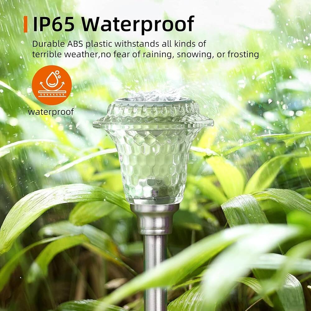 MOSZAR LLC Solar Powered IP65 Waterproof Garden Lights with Auto On/Off ...