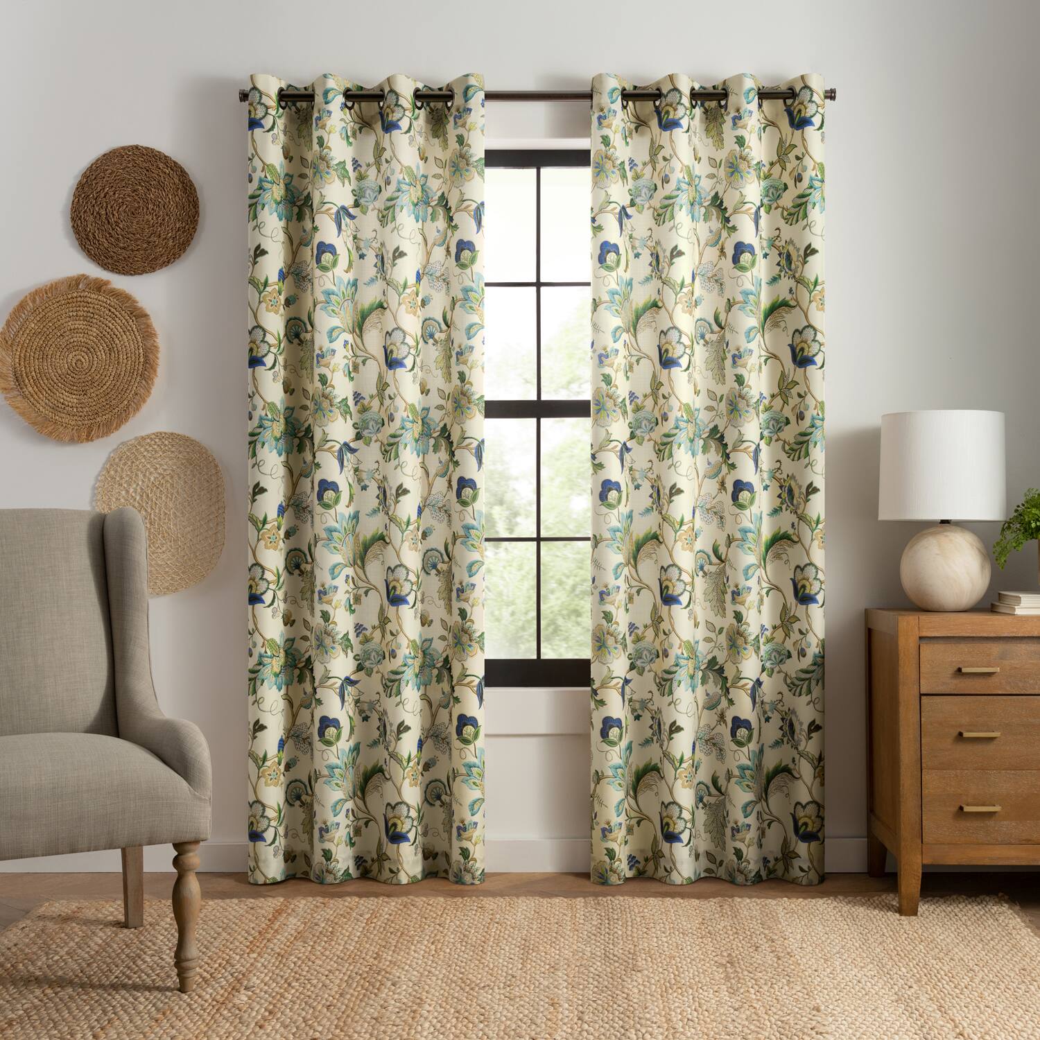 Ellis Curtain ELLIS 100% Polyester Brissac Colrful Jacobean Pattern ...