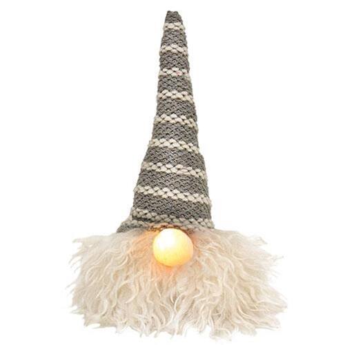 BreeBe *Sm Grey Hat Santa Gnome w/LED Light Nose Grey, White GADC3024 ...