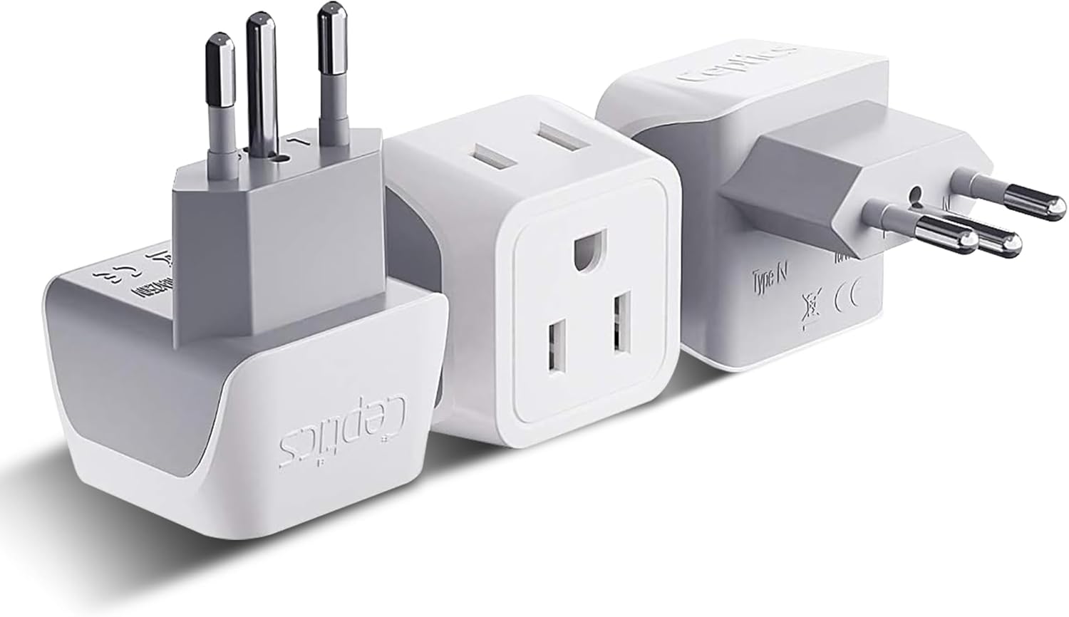 Ceptics Brazil Travel Adapter Plug with Dual Usa Input Type N 3 Pack ...