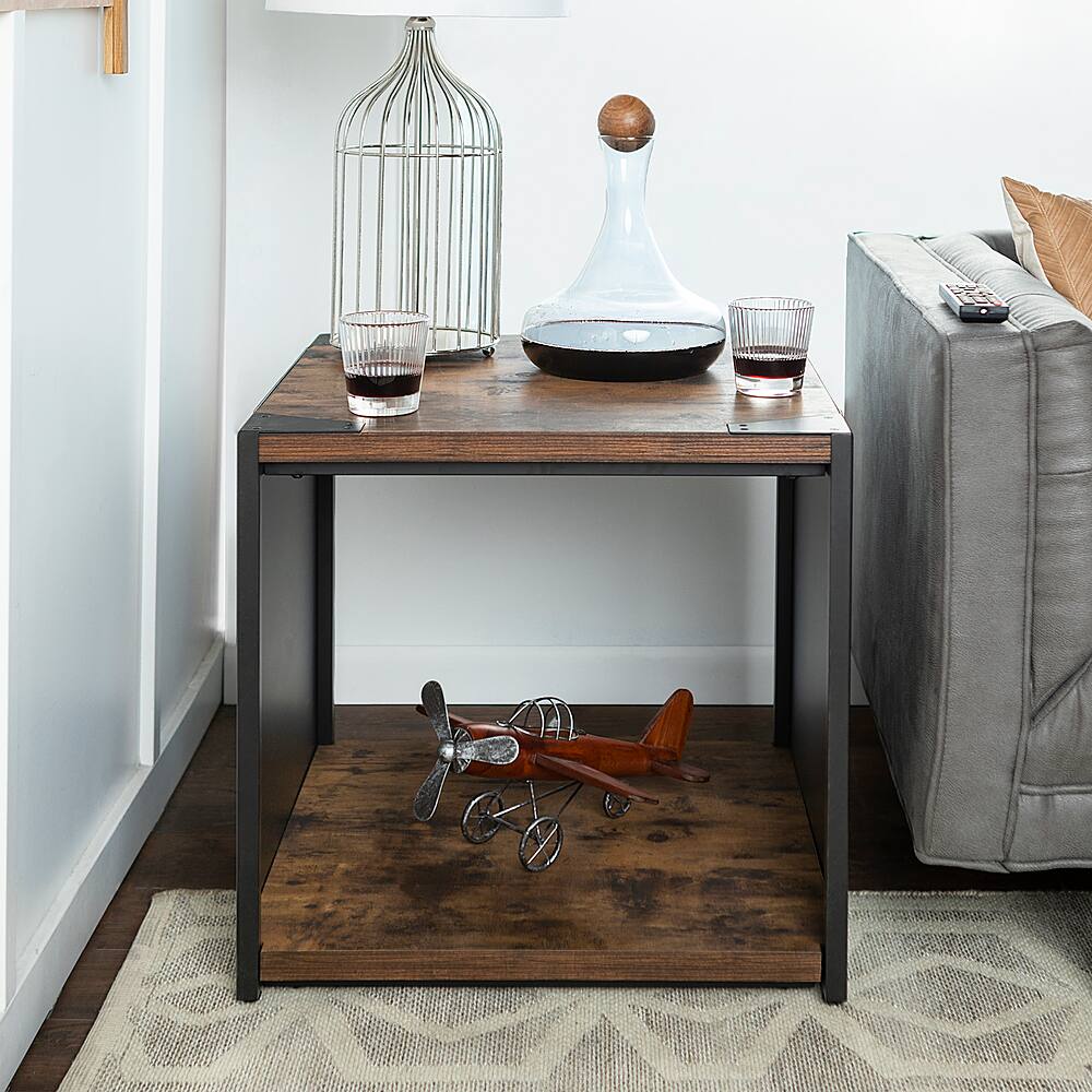 Best Buy: Walker Edison Urban Side Table Reclaimed Wood BB24SPSTRW