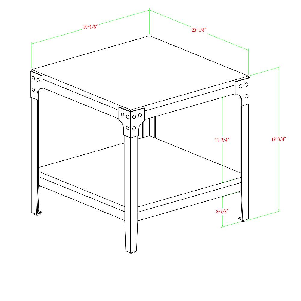 Walker Edison Rustic Square High Grade MDF Side Table (Set of 2 ...