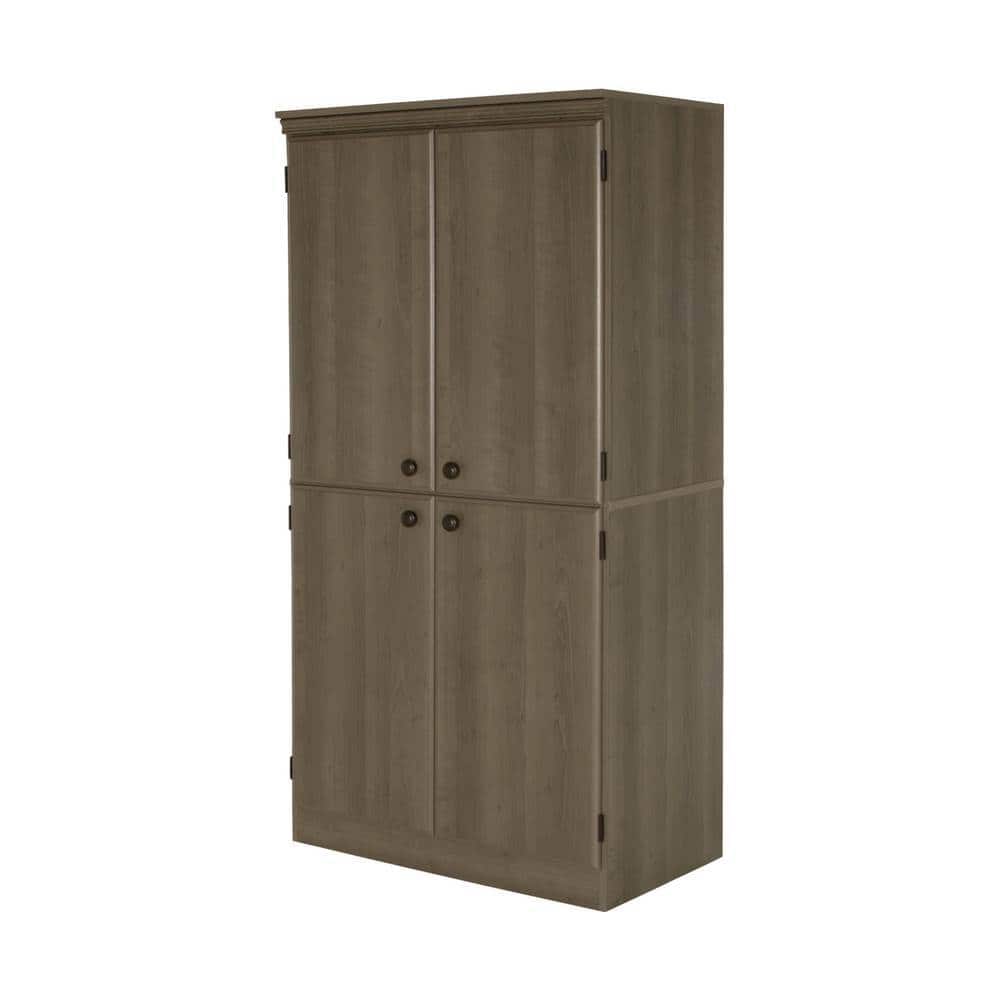 Best Buy: South Shore Morgan 4-Door Storage Cabinet Gray Maple 9054971