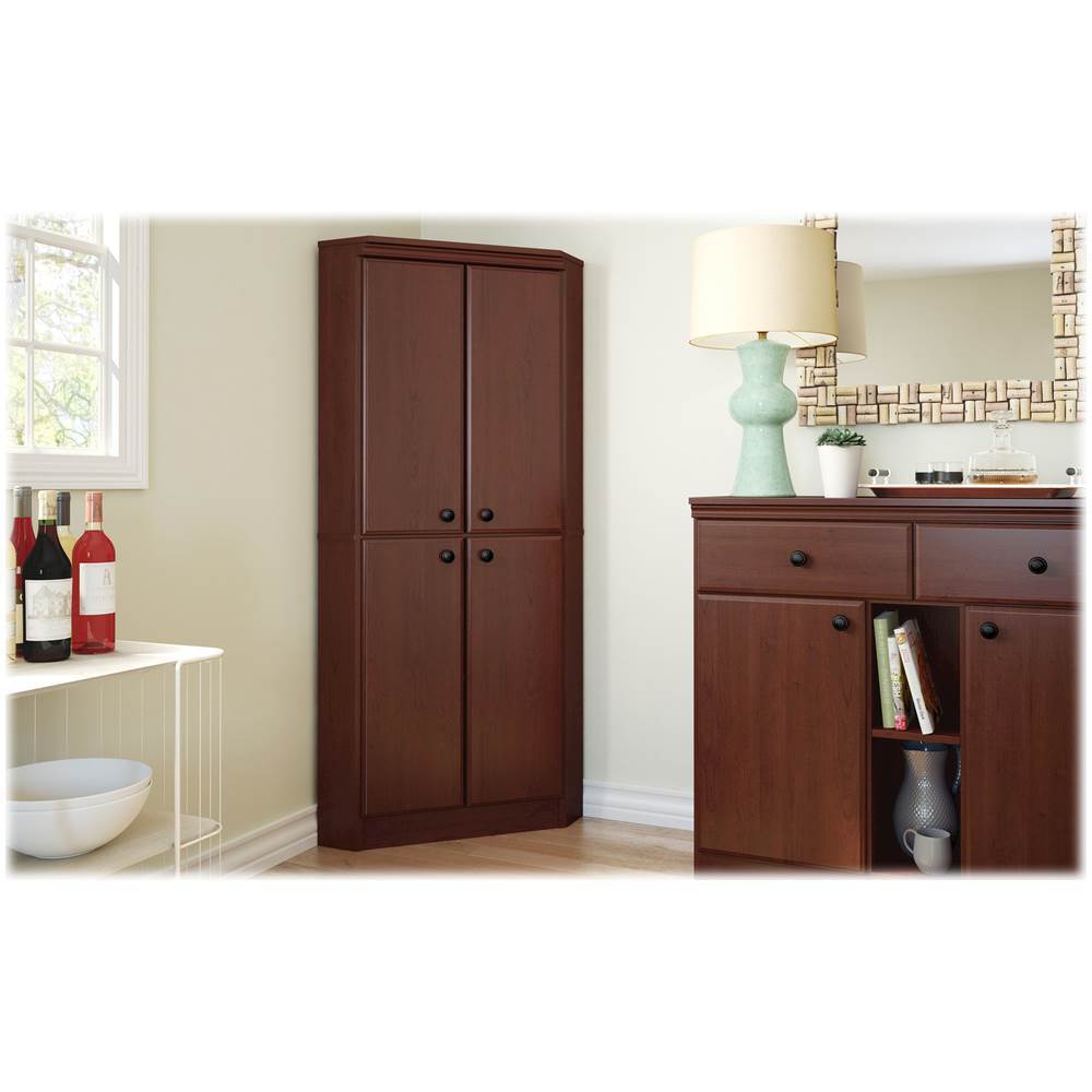Best Buy: South Shore Morgan 4-Door Corner Armoire Royal Cherry 10388