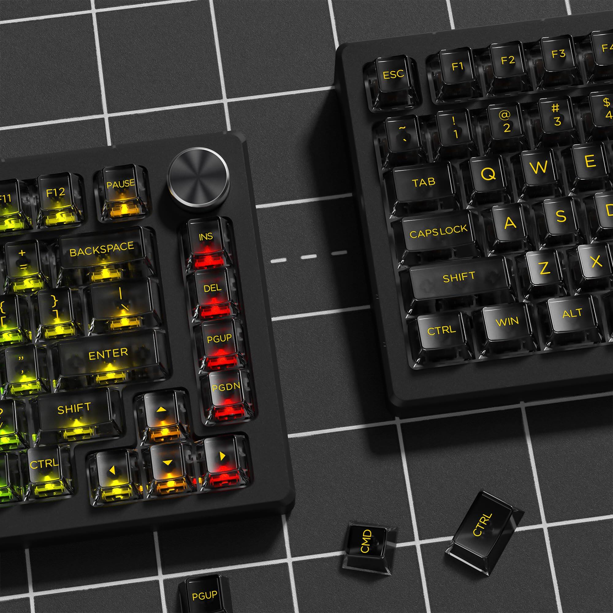 Stamp n Camp Black Clear Keycaps Transparent 60 75 100 Percent Ceramic ...