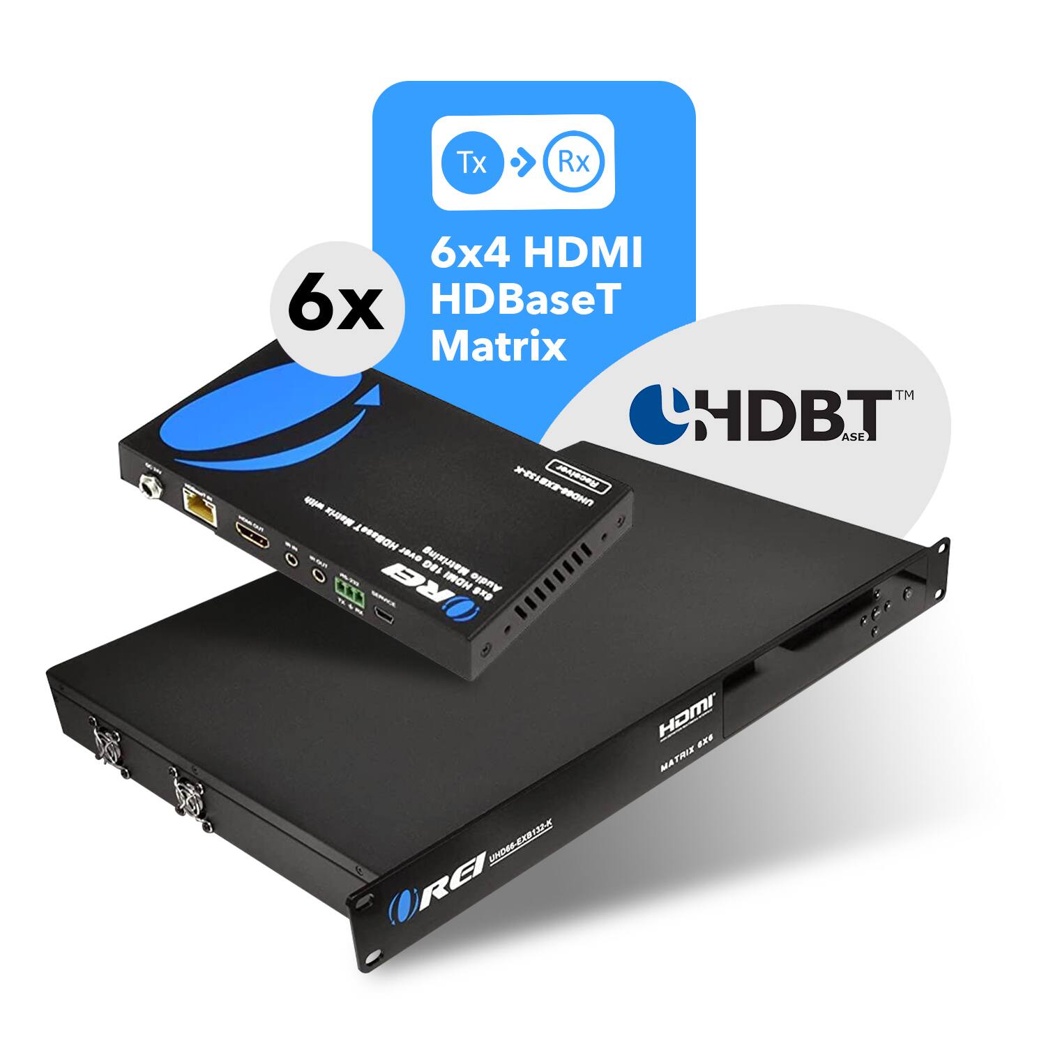 Orei 4K 6x4 HDMI HDBaseT Matrix Over CAT6/7 up to 132 Feet, 18Gbps ...