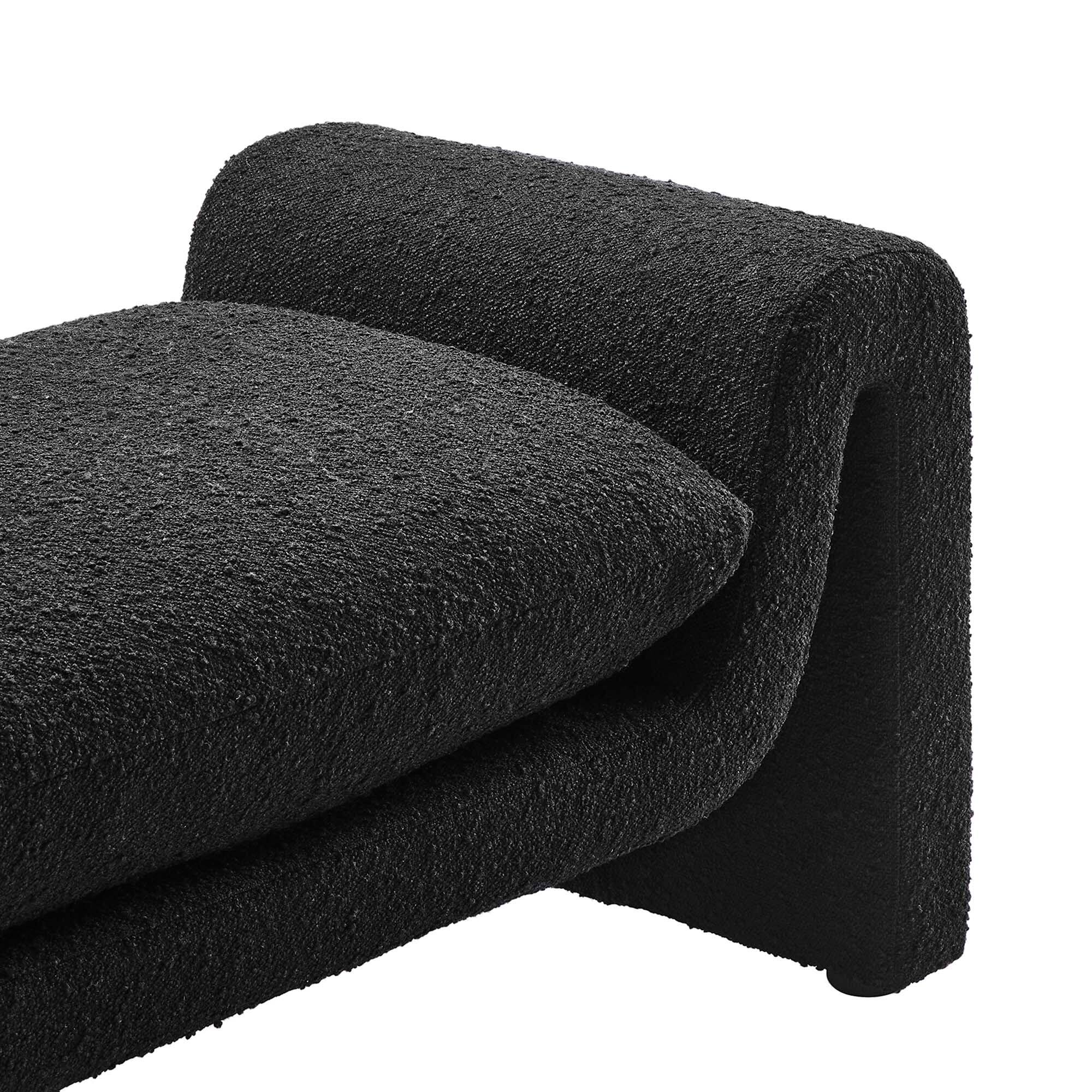 Waverly Boucle Fabric Bench by Modway Black EEI-6379 - Best Buy